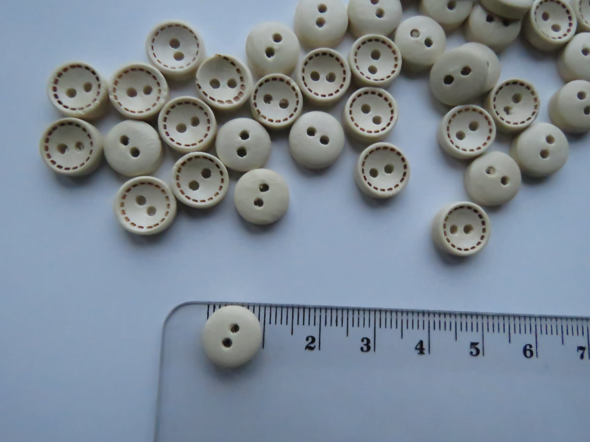 25 Wood Look Buttons with Line Dash on perimeter 6mm – New Zealand ...