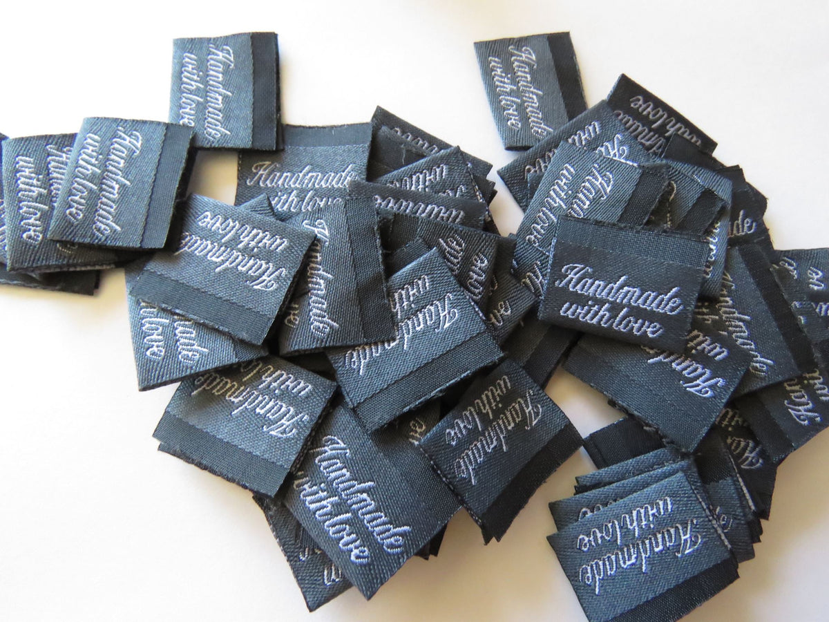 25 Dark Grey Handmade with Love Labels 25 x 15mm – New Zealand Merino ...