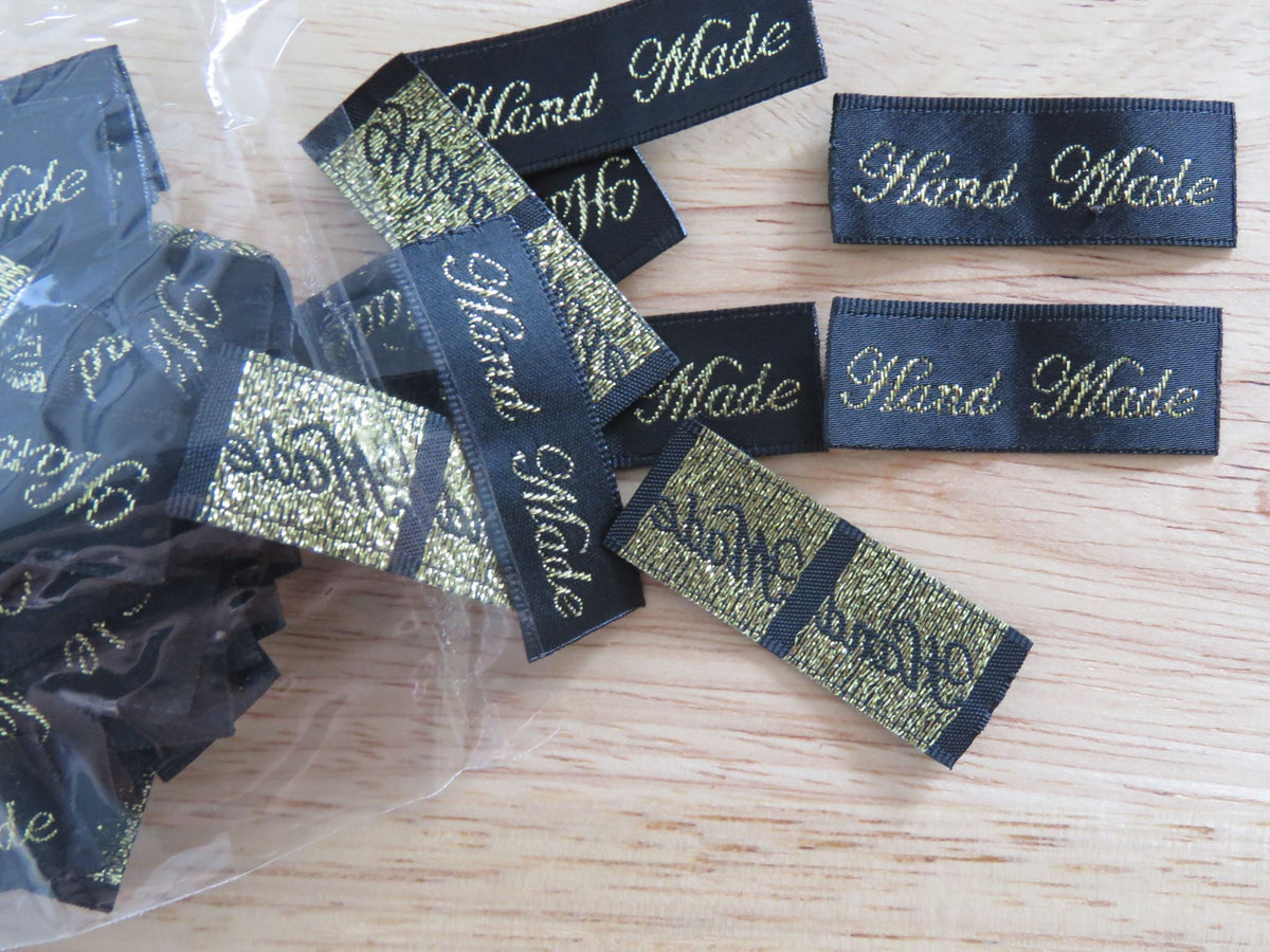 40 Hand Made in Cursive Font Black Woven labels. 40x 15mm – New Zealand ...